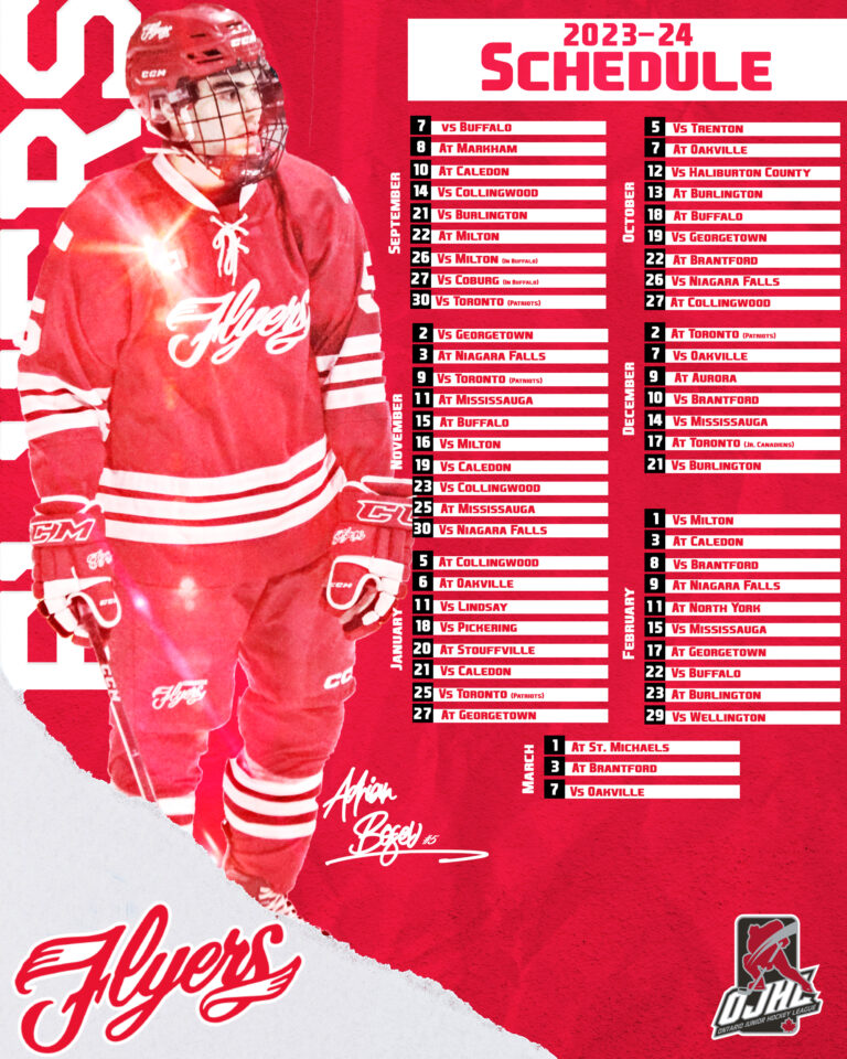 Flyers, OJHL Announce 2023-24 Season Schedule | Leamington Flyers